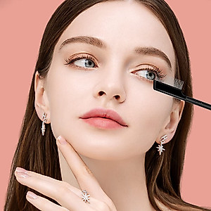 Eyelash Comb Dust2oasis Eyelash Separator Curler 2 Pcs, Eyelash Brush with Metal Teeth Mascara Separated Lash Comb, Eyebrow Brush Comb -Black