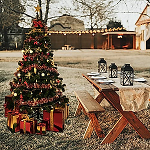 Artificial Christmas Tree Xmas Pine Tree, Automatic Open, Hinged Flocked with Metal Stand for Holiday Home Party Decoration(7.5FT, AUTO-Green)