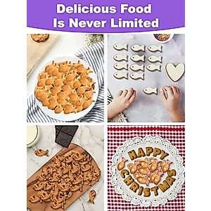 Palksky Gold Fish Crackers Cookie Cutter, 25Pcs Mini Fish Biscuit Cutter, Gold Fish Cutter for Crackers, Plastic Tiny Treats Baking Mold For Fish Shaped Foods