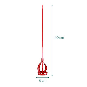 Navaris Paint Mixer for Drill - Heavy Duty Plaster and Paint Mixing Paddle for Standard Drills - Painting and Plastering Mixer Stirrer Tool (Red)