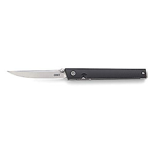 CRKT CEO EDC Folding Pocket Knife: Low Profile Gentleman's Knife, Everyday Carry, Satin Blade, IKBS Ball Bearing Pivot, Liner Lock, Glass Reinforced Fiber Handle, Deep Carry Pocket Clip 7096