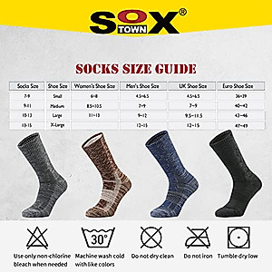 SOX TOWN Unisex Cushioned Crew Training Athletic Socks Men & Women with Combed Cotton Moisture Wicking Breathable Performance(NavyBlue XL)