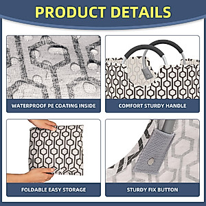 STORAGE MANIAC 2 Pack 90L Large Collapsible Freestanding Hamper, Waterproof Laundry Bag with Padded Handles, Folding Tall Clothes Hamper, Hexagon