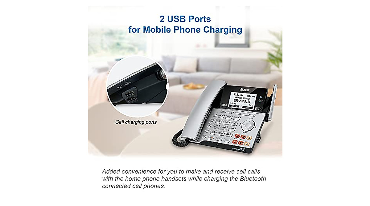 AT&T TL86103 2-Line Corded/Cordless Phone System for Small Business