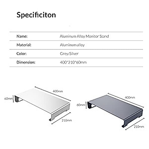 ASDAJK Aluminum Monitor Stand Riser Computer Universal Laptop Stand Metal Desktop Stand Organizer for PC Home Office (Color : White-Fruit peach5)