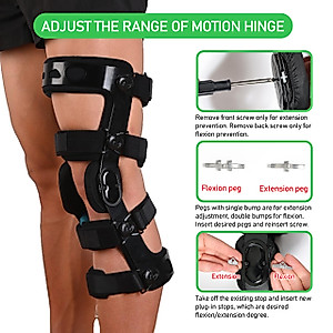 Orthomen Functional Knee Brace - for ACL/MCL/PCL/Meniscus/Ligament/Sports Injuries, Adjustable Hinged ROM Orthopedic Knee Orthosis for Men & Women (XL/Right)