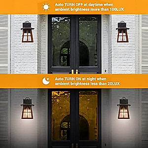 Qingmiao Dusk to Dawn Sensor Wall Light Outdoor Porch Light Wall Lantern Waterproof Outdoor Light Fixture Exterior Wall Sconce