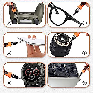 Mini Screwdriver Set, Torx Bit Set with T3 T4 T5 T6 T7 T8 T9 T10 T15 T20 Security Torx Bit, Computer repair tool kit with Phillips Head Screwdriver compatible for Nintendo Switch, iphone, PC Repair