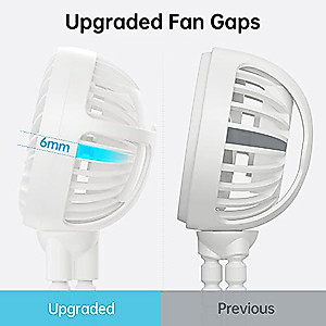 GUSGU Mini Stroller Fan Clip-on for Baby, Small Portable Fan Rechargeable and Handheld, USB Cooling Fan with 3 Adjustable Speeds and Flexible Tripod for Travel, Car Seat, Camping, and Bedroom