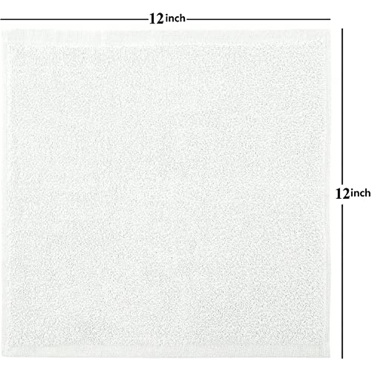 S.G Cotton Washcloths 12” x 12” (12 Pack) Premium Fingertip Towels Highly Absorbent Facial Towels for Bathroom 100% Ring Spun Cotton Wash Cloth Set Multiuse (White 12PK (12"x12")