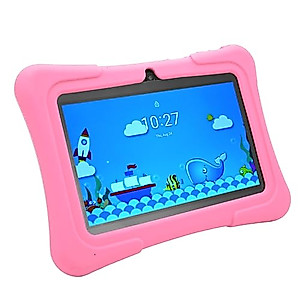 Cute Kids Tablet, 100‑240V 3000mAh Battery 32GB ROM Quad Core WiFi Dual Camera 7 Inch Children Tablet Touch Screen for Android 10.0 for Boys (US Plug)