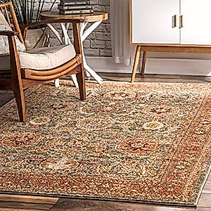 nuLOOM Geraldine Persian Area Rug, 6' 7" x 9', Olive