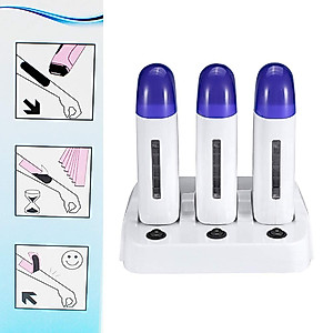 3 Types Portable Wax Roller Warmer for Women's Hair Removal, Roll on Home and Salon Waxing Machine with Cartridges (06#)
