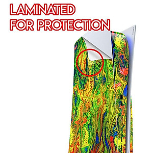 ITS A Skin Skins Compatible with Sony Playstation 5 Console Disc Edition - Protective Decal Overlay Stickers wrap Cover - Green Trippy Color Mix Psychedelic