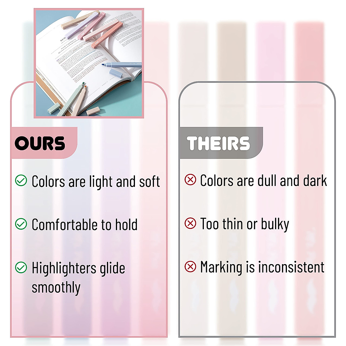 Mr. Pen- Aesthetic Highlighters, 8 Pcs, Chisel Tip, Muted Pastel Color, No Bleed Bible Highlighter Pastel, Highlighters Assorted Colors, Pastel Highlighter Set, Aesthetic School Supplies