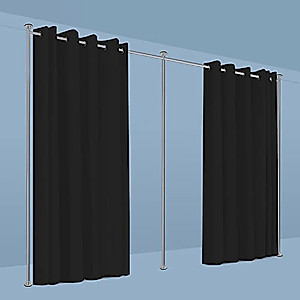 Room/Dividers/Now Zenfinit Curtain Divider Stand - Freestanding Vertical Room Dividers Stand for Room Separation - Self-Standing Divider for Privacy - Medium, 4 Ft x 6 Ft x 8 Inches Wide, Silver