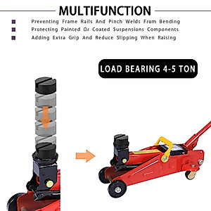 HXXF Floor Jack Pad Adapter 4 Ton Universal Rubber Slotted Frame Rail Pinch welds Protector for Floor Jack (4 Pack)
