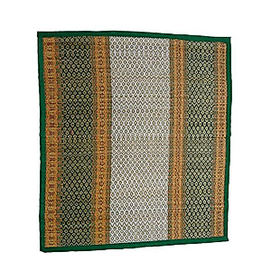 Generic INDIANSTORE4EVERYONE 18 X 18 Inch Hand Made Kusha Grass Aasan for Pooja (Multicolour) -Pack of 3 (Madurkathi River Grass Sedge/Korai)-100% ORGANIC, ys/m