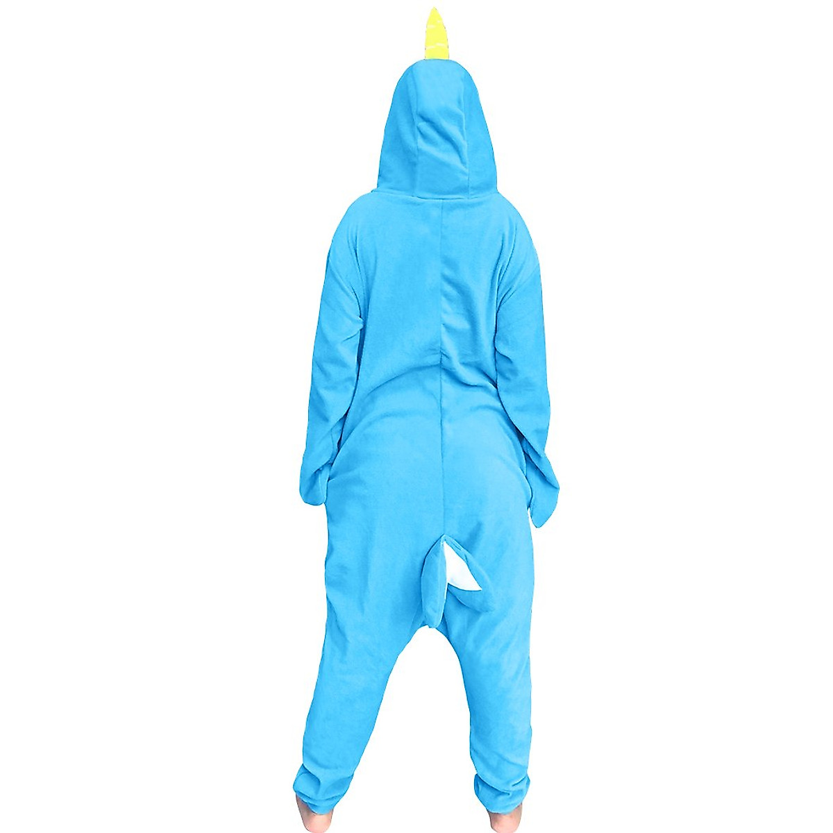dressfan Animal Narwhal Onesie Pajamas Hooded Halloween Cosplay Costume Christmas Pajamas for Family Adult Women Blue