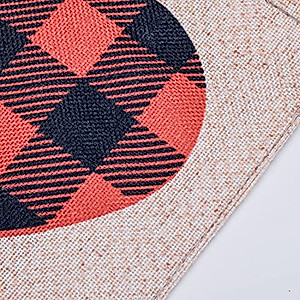 Home Sweet Home Heart Yard Garden Flag With Lights- Solar LED Burlap Buffalo Plaid All Seasons Garden Flags Banner 12x18 Double Sided for Patio Lawn Yard Outside Decoration Farmhouse