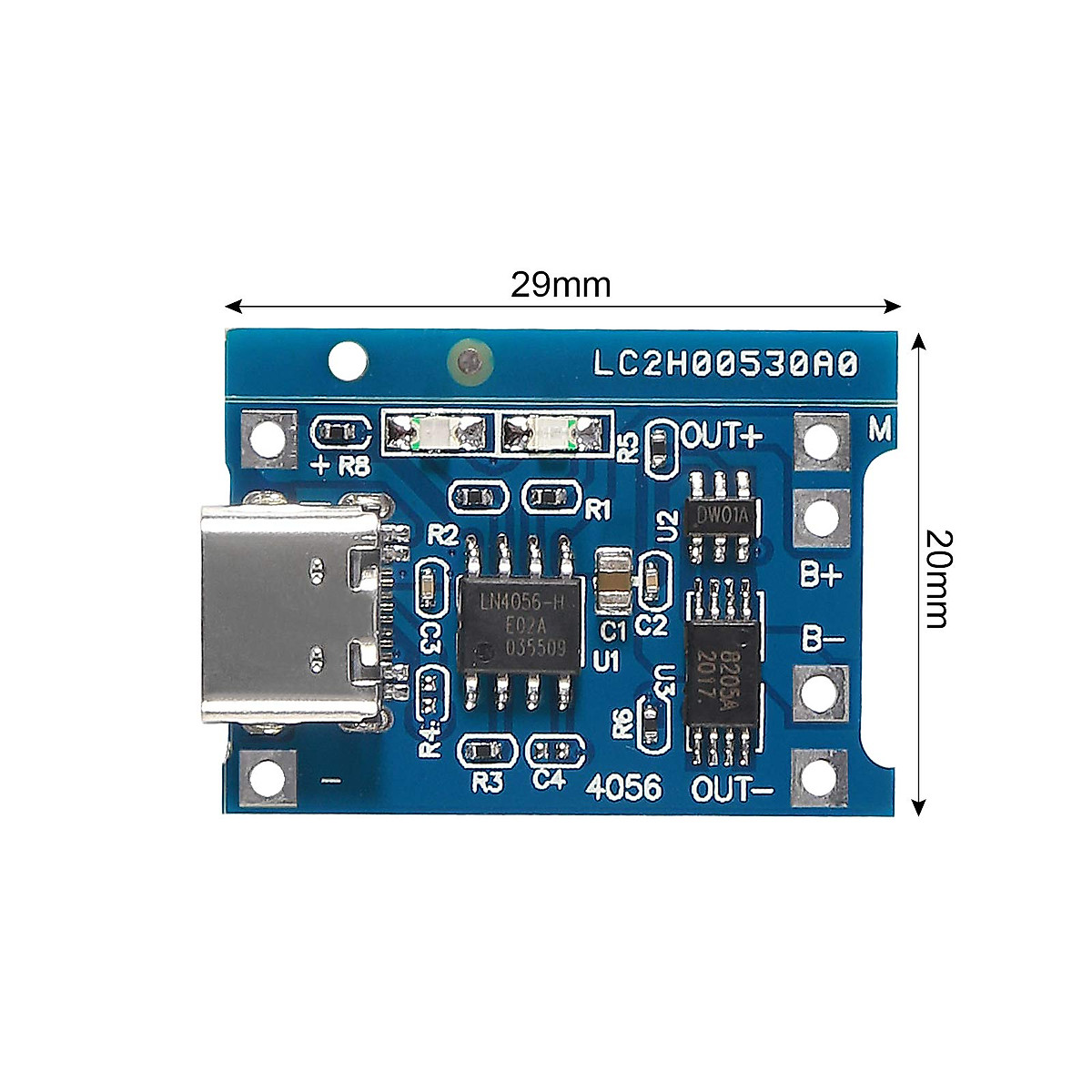 15pcs 5V 1A TP4056 Charging Module Type-C USB 18650 Lithium Battery Charger Board with Protection (Type-C USB)