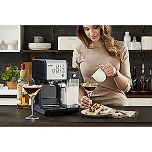 Mr. Coffee Espresso and Cappuccino Machine, Programmable Coffee Maker with Automatic Milk Frother and 19-Bar Pump, Stainless Steel