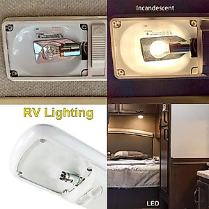 Makergroup 1141 BA15s Bayonet LED Bulbs 12V, Weatherproof 1156 S8 Landscape Light Bulb, 1W Warm White Color 2700K for RV and Outdoor Lighting Path Deck Lights Pack of 4