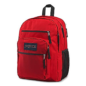 JanSport Big Laptop Backpack for College - Computer Bag with 2 Compartments, Ergonomic Shoulder Straps, 15” Laptop Sleeve, Haul Handle - Book Rucksack, Red Tape
