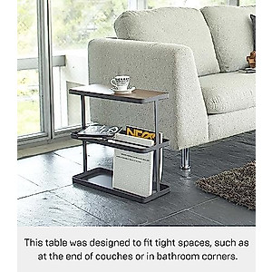 YAMAZAKI Storage Home Steel | End + Side Tables, One Size, Black