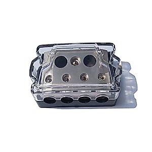 KCT 4 Way car aduio Distribution Block 1x2ga Input and 4x4ga Output