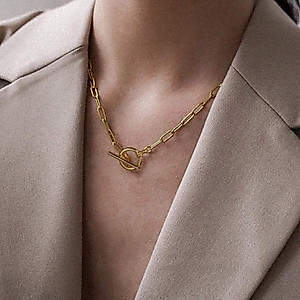 M MOOHAM Gold Necklace for Women Gifts - 14K Gold Necklace Set Initial Necklace Gold Necklace Non Tarnish Gold Necklaces for Women Gold Jewelry for Women Layered Gold Necklace