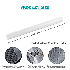 Kitchen Cabinet Shelf Liner Refrigerator Liner Non-Stick, Anti-Slip, Washable Non-Stick Drawer Mat EVA Protector Shelf Cabinet Liner (11.8*10ft)
