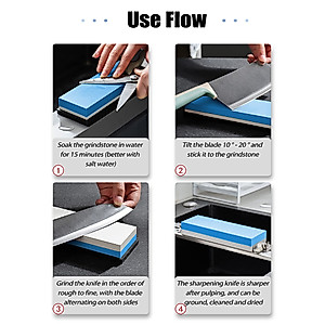 Premium Whetstone Knife Sharpening Stone,2 Side Grit 1000/6000 Whetstone Sharpener,Whetstone Knife Sharpener with NonSlip Bamboo Base & Angle Guide