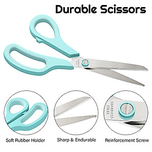 Scissors 6-Pack, 8'' Multipurpose Scissor with Ultra Sharp Blades, Easy Grip Handles, Stainless Steel Scissor for Office Supplies Craft Home, High/Middle School Student Teacher Scissors Bulk (6 pack)