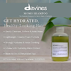 Davines Momo Moisturizing Shampoo for Dry and Dehydrated Hair, 8.45 Ounce