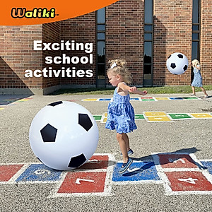 WALIKI Jumbo Soccer Ball | Giant and Inflatable | Huge 30" in Diameter - Durable Massive Soccer Ball | Pump Included