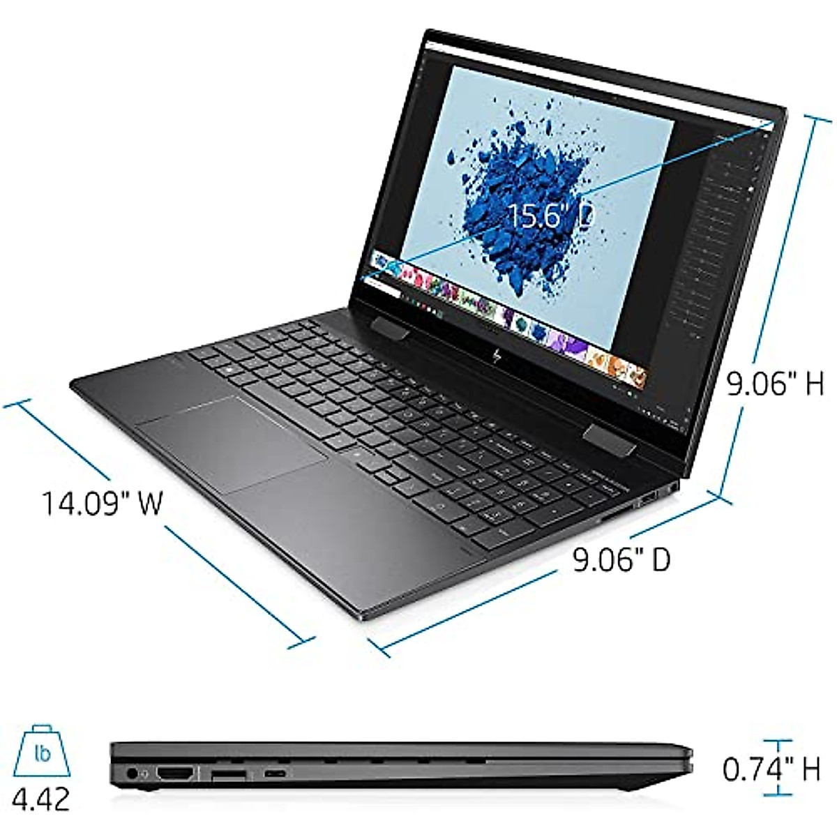 HP Envy x360 2-in-1 Convertible Business Laptop, 15.6” FHD IPS Touchscreen, 8 Core AMD Ryzen 7 5700U, Wi-Fi 6, Fingerprint, Backlit KB, USB-C, 11.5 hr Battery Life, Win 10 (32GB RAM | 1TB PCIe SSD)