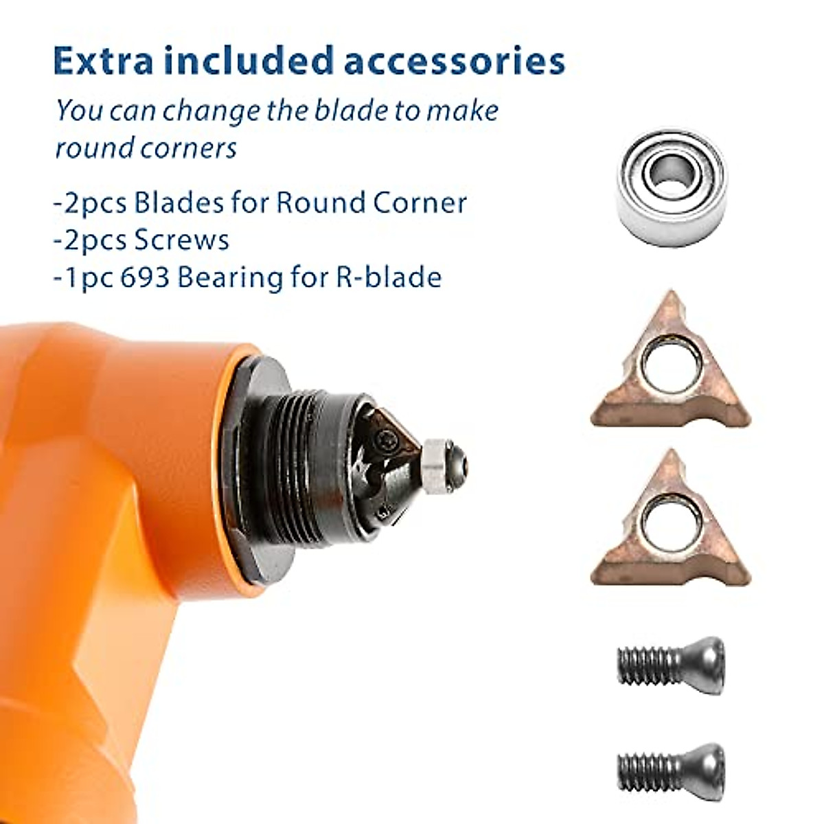 2-in-1 Mini Air Chamfer Tool for Chamfering and Round Cornor on Metal, Arc Corner 45 Degree Pneumatic Beveling Trimming Deburring Machine
