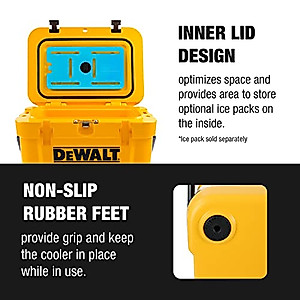 DEWALT 25 Qt Roto Molded Cooler, Heavy Duty Ice Chest for Camping, Sports & Outdoor Activities