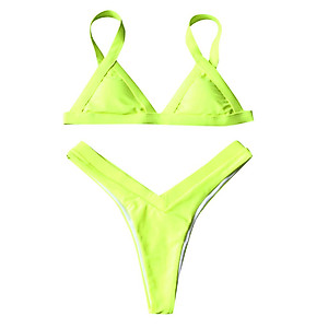 LATINDAY Womens Swimsuits 2 Pcs Brazilian Top Thong Bikini Set High Waisted Bathing Suits for Women Green