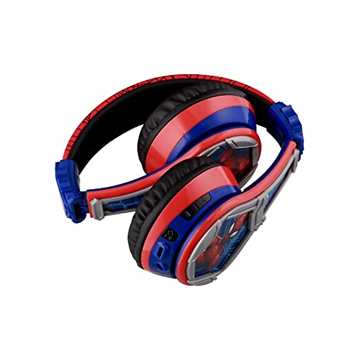 eKids Spiderman Wireless Bluetooth Portable Headphones with Microphone, Volume Reduced to Protect Hearing Rechargeable Battery, Adjustable Kids Headband for School Home or Travel