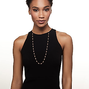 Ross-Simons 6-6.5mm Pink Cultured Pearl Station Necklace in 14kt Yellow Gold. 18 inches