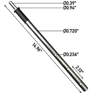 Ice Auger Drill Adapter Extension 16" – 18mm/0.720” Steel Cordless Drill Attachment for Ice Auger Drill Conversion