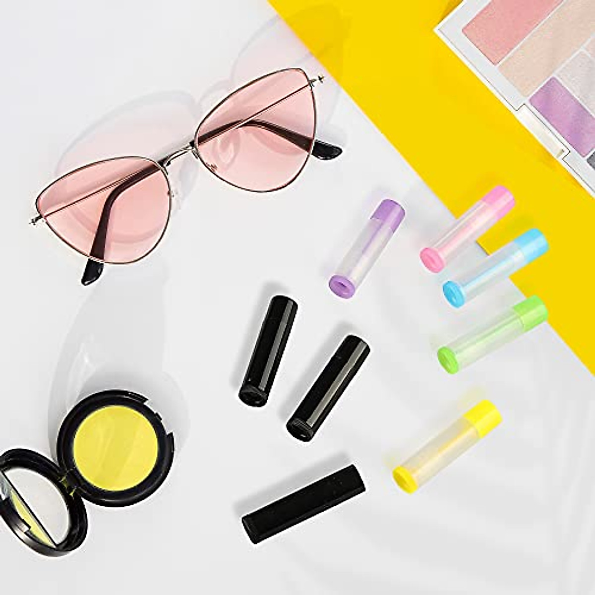 RONRONS Professional Lipsticks Filling Tray Kits, Including 1 Pieces Lip Balms Filling Tray 1 Pieces Spatula and 50 Pieces Empty Lip Balm Tubes with Caps DIY Lipstick Gifts for Women Grils Business