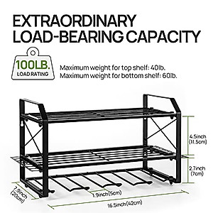 SINPUDA Power Tool Organizer, Heavy Duty 3-Layer Metal Drill Holder Wall Mount for Garage Tool Organizers and Storage - Floating Tool Shelf for Power Tools and Accessories