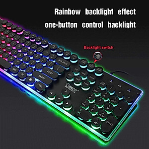 XYLXJ Gaming Keyboard and Mouse, Keyboard and Mouse Wired Gaming Keyboard and Mouse Combo RGB Backlit Gaming Keyboard