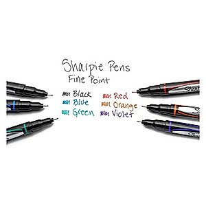 Sharpie Plastic Point Stick Permanent Water Resistant Pen, Black Ink, Fine, 4 per Pack