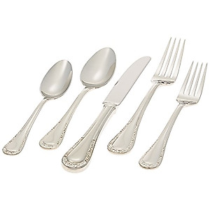 Lenox Venetian Lace 5-Piece Flatware Place Set, 5-Piece Place Setting, Lenox Venetian Lace Flatware,Silver