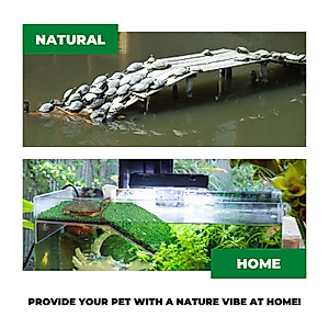 FABMODE Large Turtle Basking Platform Turtle Tank Decoration Accessories Reptile Frog Snake Lizard Climbing Ladder Ramp Resting Terrace Deck