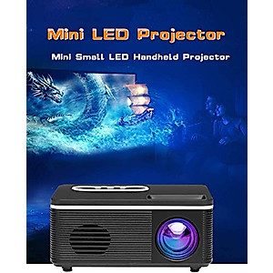 Zeta Mini HD Projector Short Throw Projector 4k 1080P AV/USB/TF/HDMI/5V-2A Portable LCD LED Beam Projector for 4:3 Screen Indoor/Outdoor